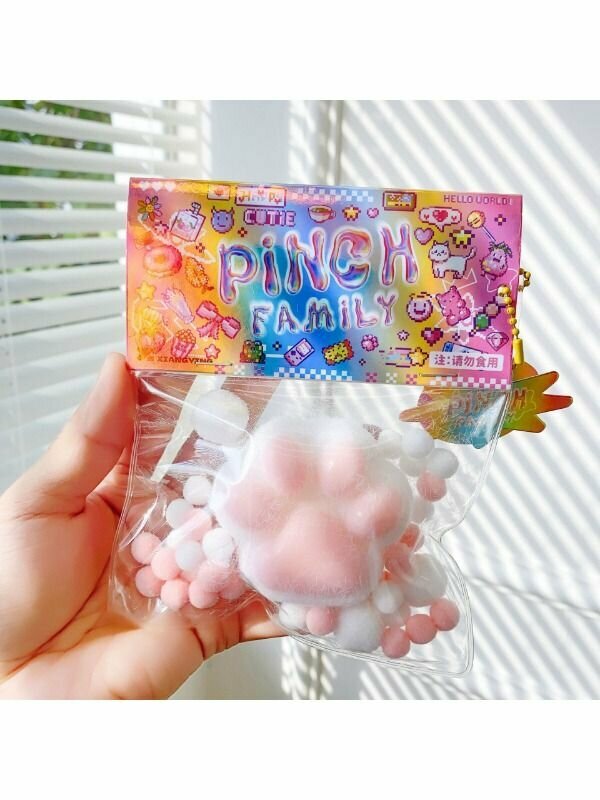 Антистрессовая игрушка, кошачья лапа, пушистый флис, медленно возвращается в форму, squeezer, сюрпризный набор