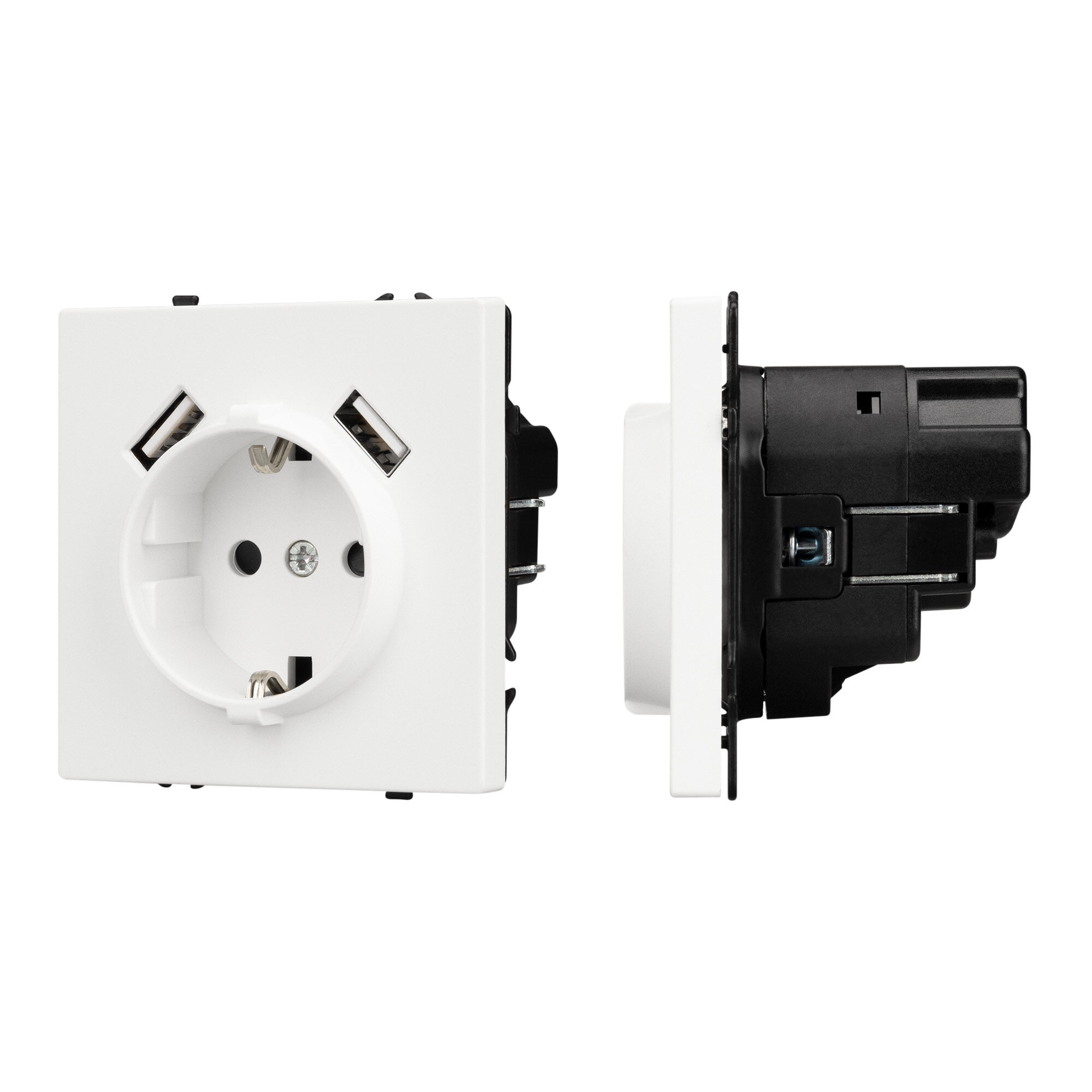 Механизм розетки с USB зарядкой SCT-NOBE-MUAA-SFPL-WH (230V, 16A) (Arlight, Белый кварц) 054288