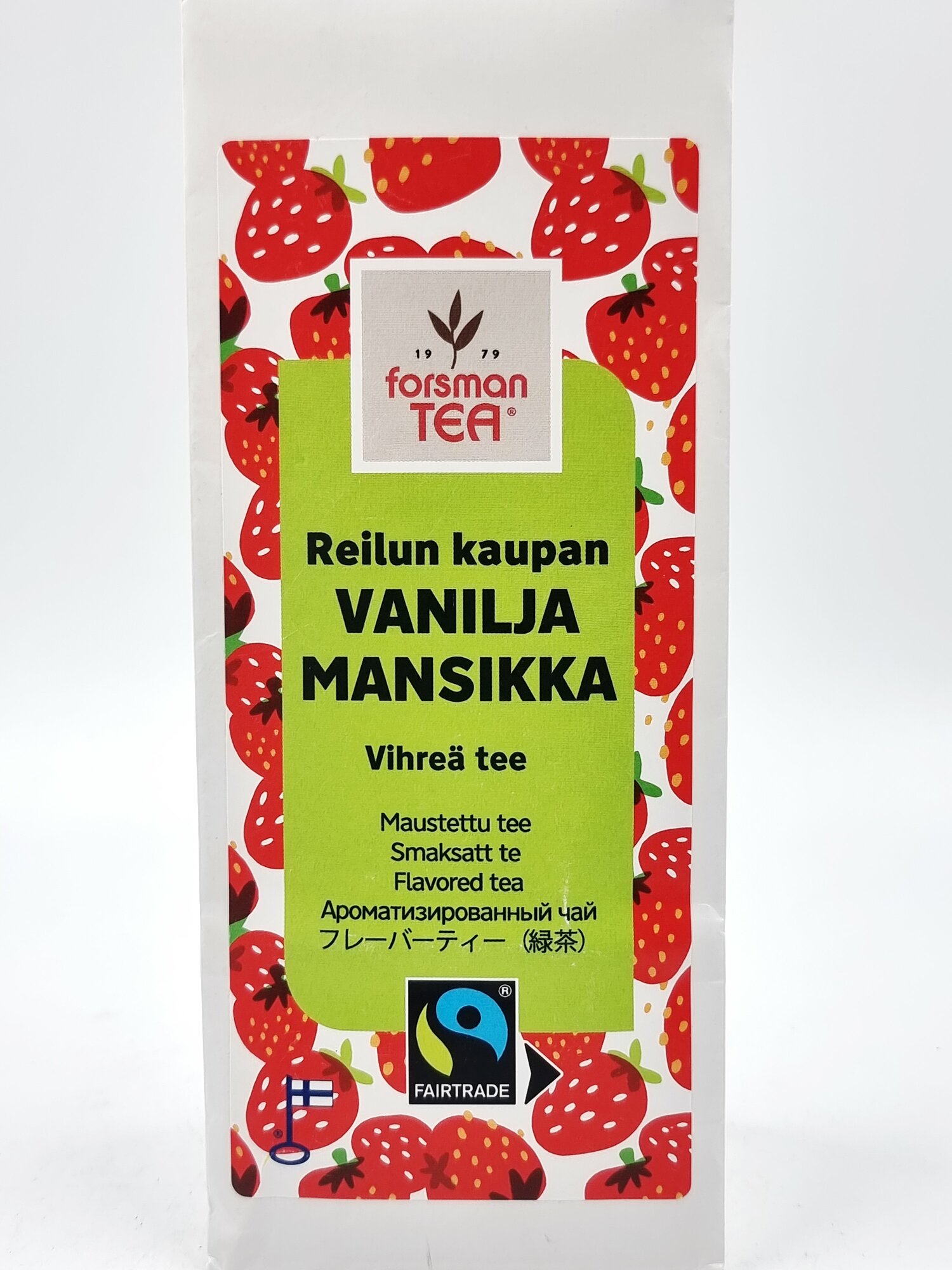 Чай зеленый Forsman Vanilja Mansikka Клубника-Ваниль 60 г (из Финляндии)