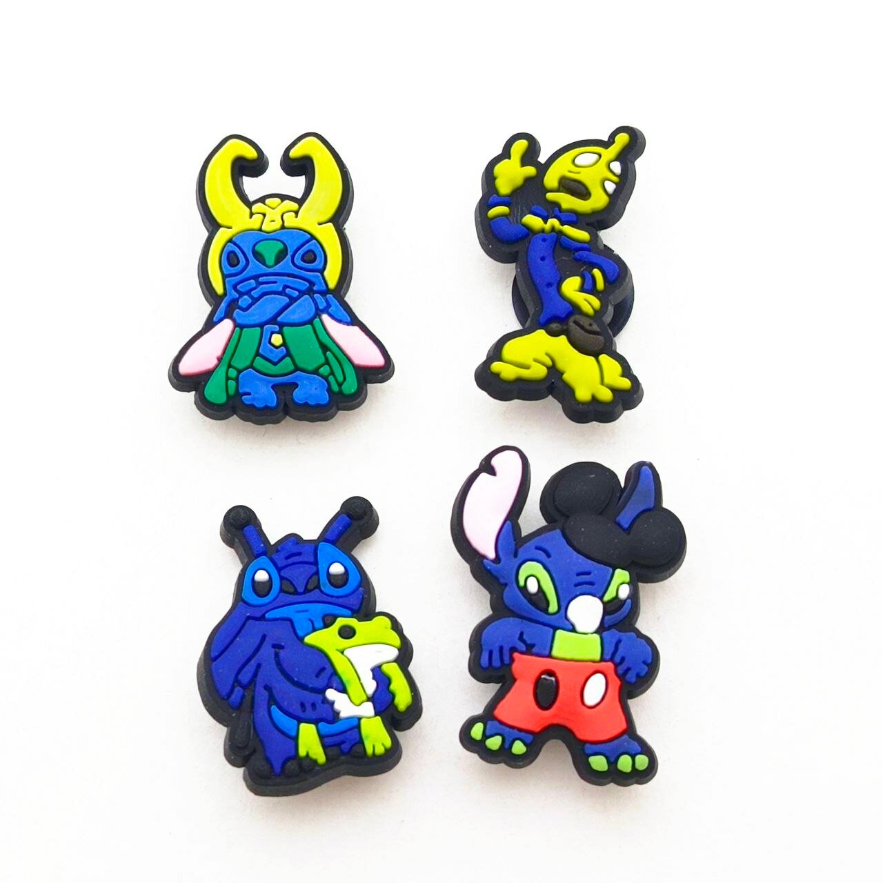 Набор джиббитсов для Crocs "Стич 3" / Новая линейка коллекции / Для фанатов стича / 4 шт.