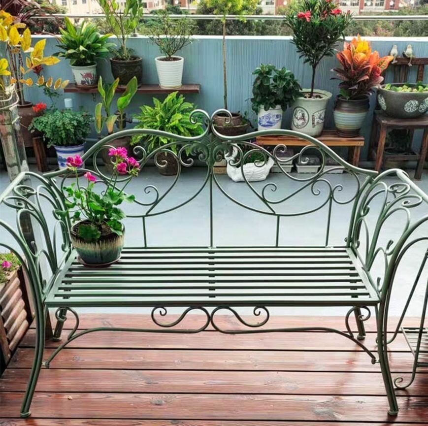 Лавка садовая со спинкой; Металлический стул;133*86*46cm