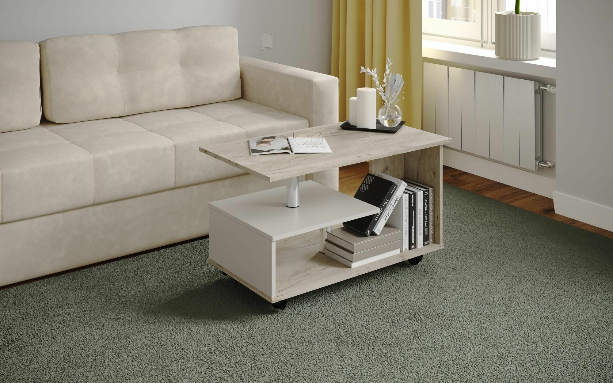 ARNIKA Журнальный стол Консул-5, Дуб крафт серый, кашемир