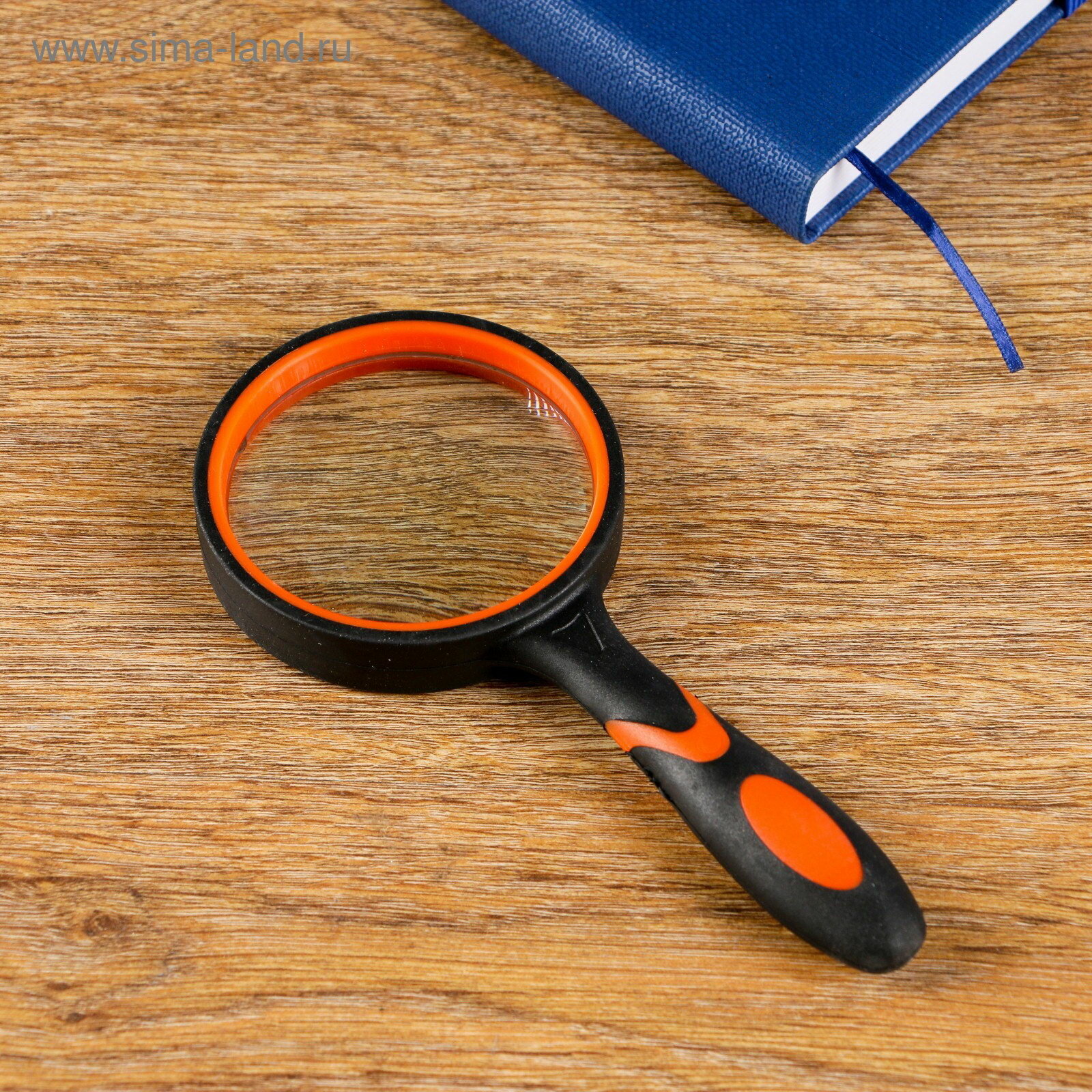 Лупа классическая, прорезиненный корпус d=6.5 см, форма: круглая