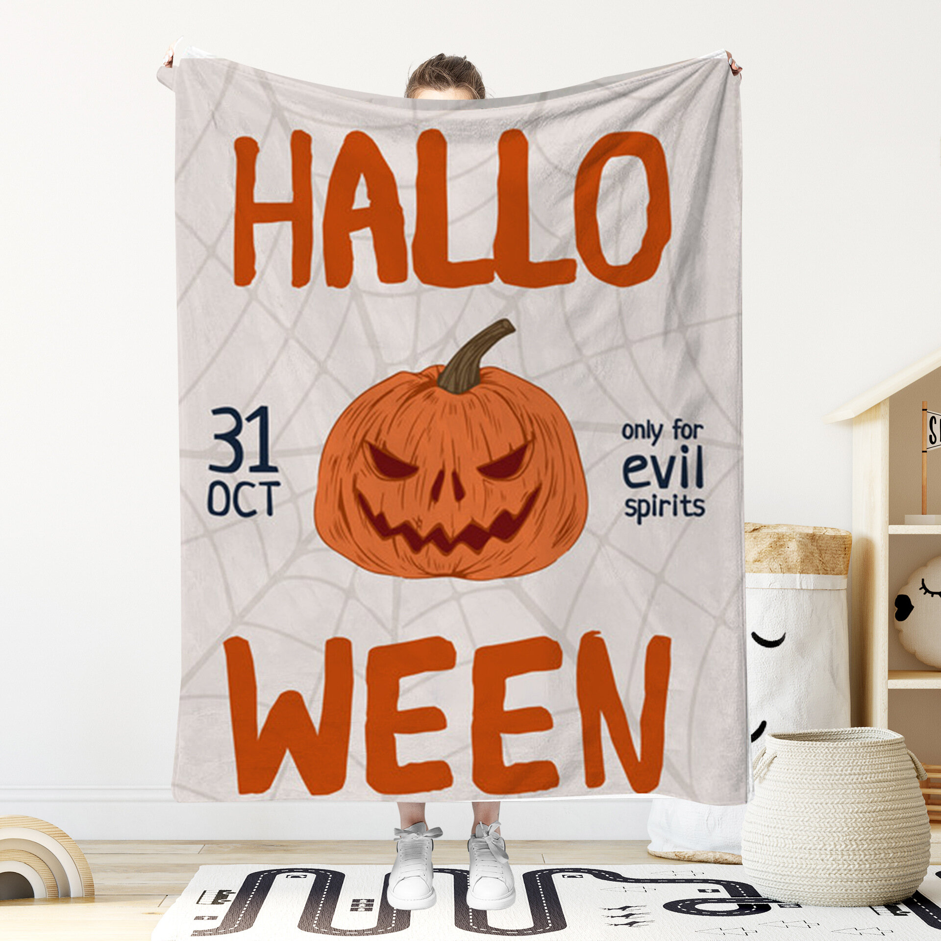 Эксклюзивное фланелевое одеяло 130х150 см Halloween Ghost Festival