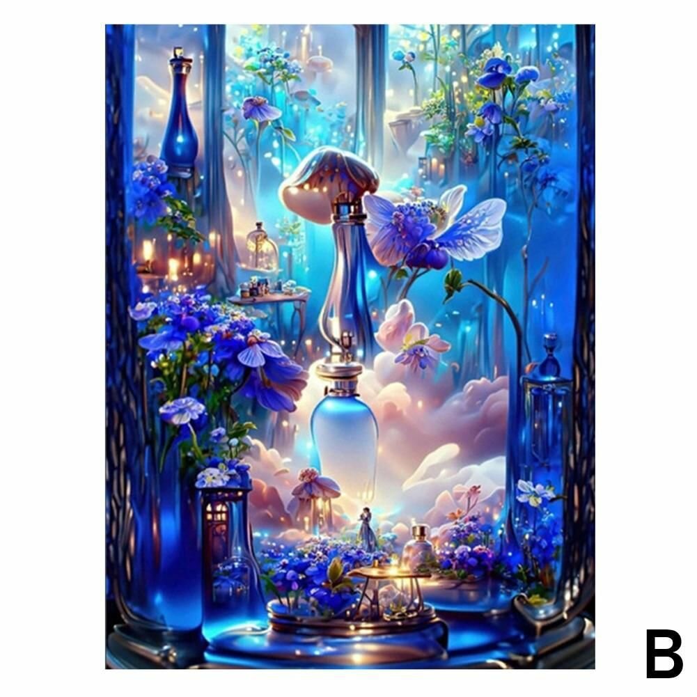 Алмазная мозаика большая картина "Пляжный лунный свет" 30х40 см со светящимся в темноте стразами и 5Д элементами