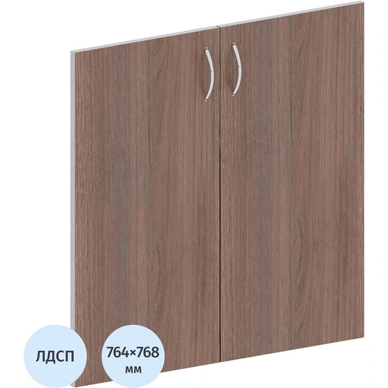 Двери Easy ЛДСП (2шт.) 908847 тем. дуб/серый В760