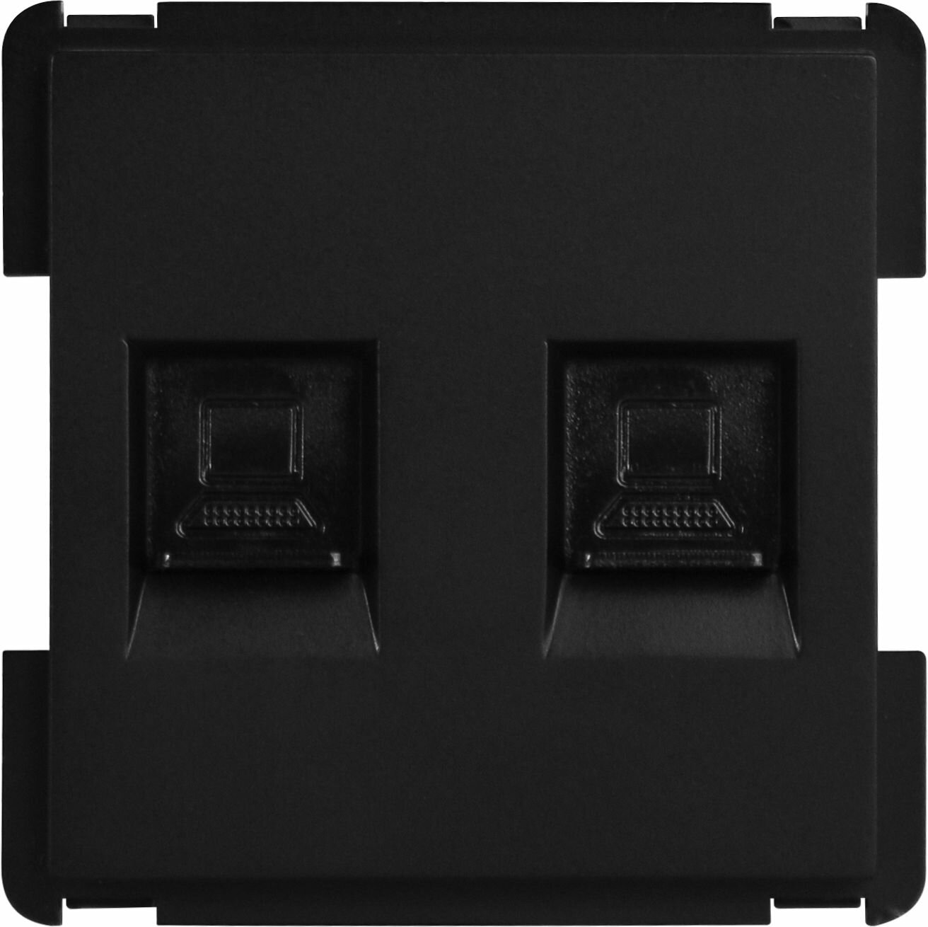 Механизм розетки интернет RJ-45, DualCat5E, цвет черный