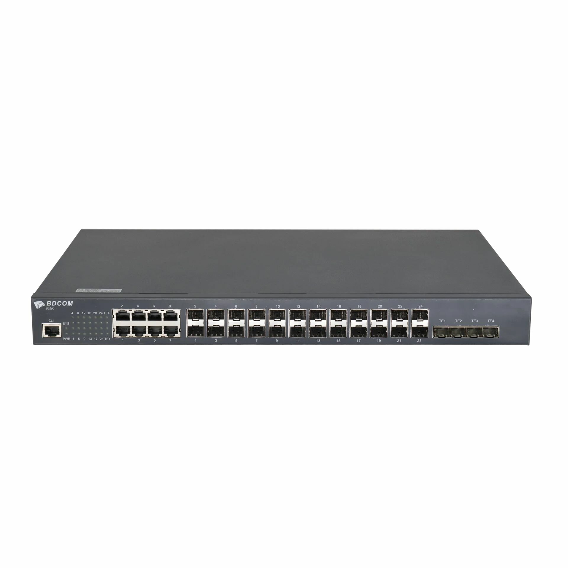 Управляемый коммутатор уровня 3 BDCOM S2900-24S8C4X, 16x 100/1000BaseX SFP, 8x Combo 10/100/1000BaseT / 100/1000BaseX SFP, 4x 1/10GE SFP+