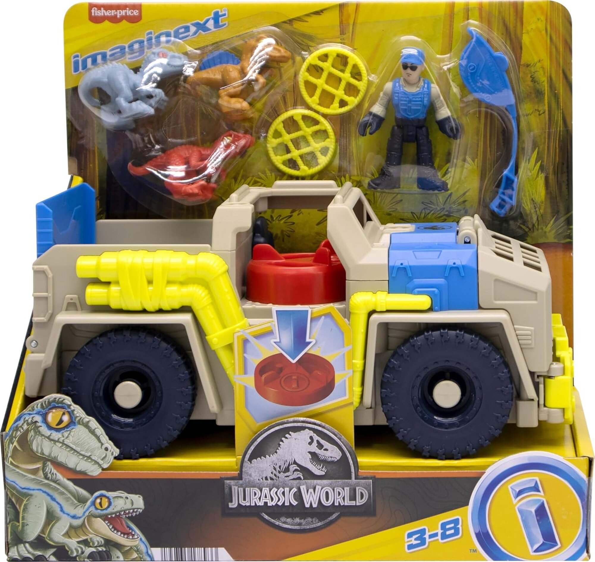 Игровой набор Fisher-Price Imaginext Jurassic World - Набор для ловли динозавров с фигурками - HRK69