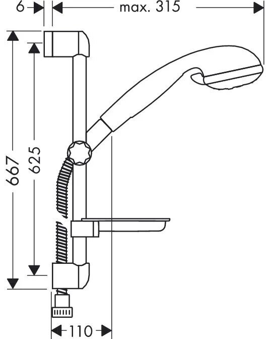 27751000 XX (снят с пр-ва)Croma Душевой набор Croma 3jet/Unica’S 0,65 м, ½’