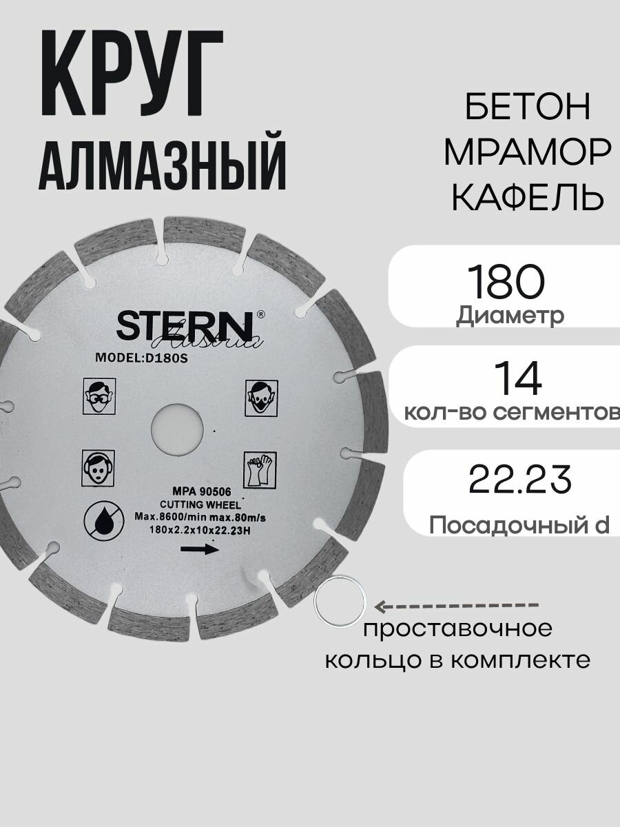 Круг алмазный SHTERN сегмент 180мм