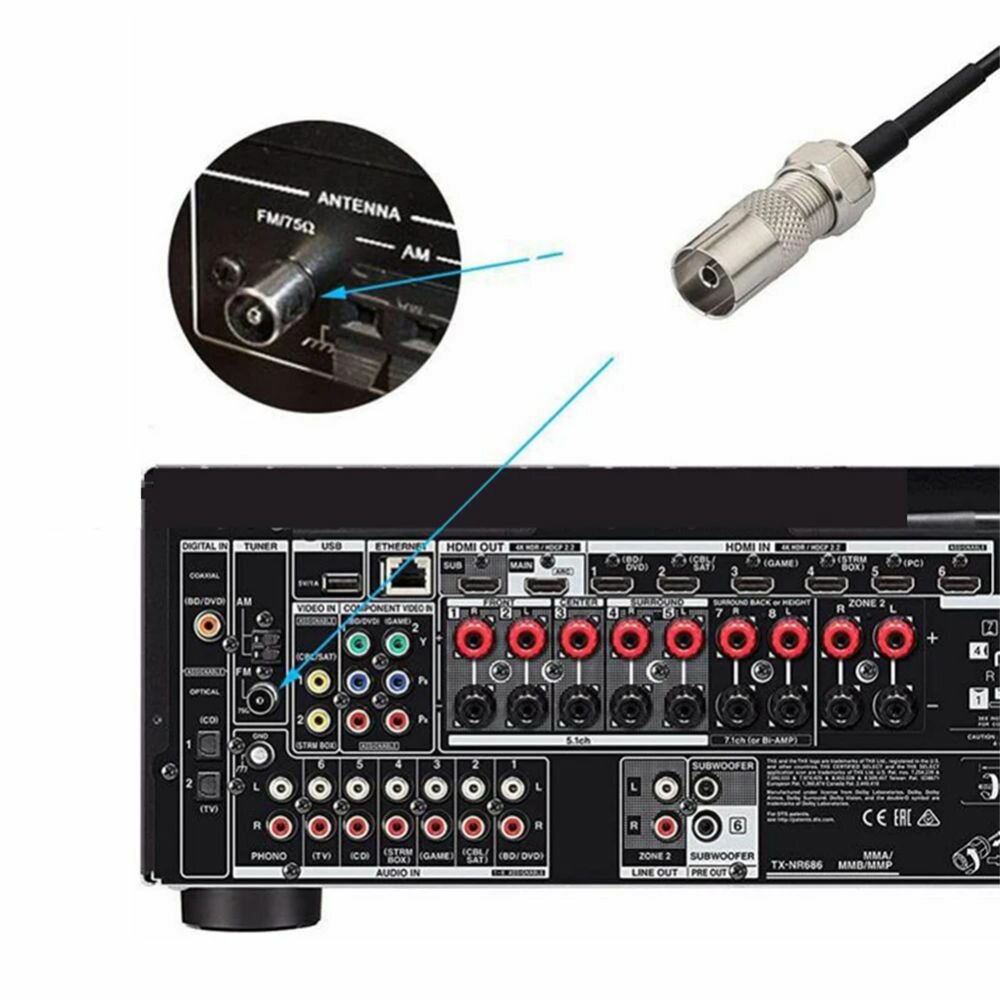 Универсальная автомобильная стерео AM FM дипольная антенна 75 Ом FM радио антенна FM антенна с рогом для автомобильной FM ТВ радиостанции