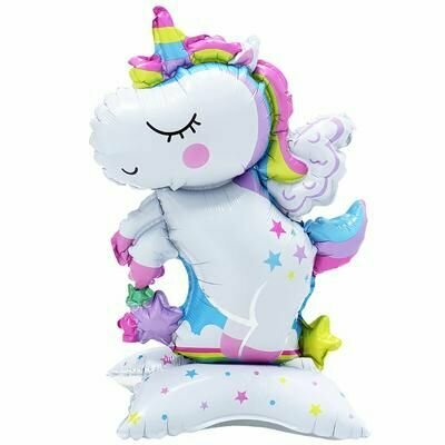 Воздушный шар весёлая затея "Фигура Air", Единорог спящий, белый, 16 дюймов