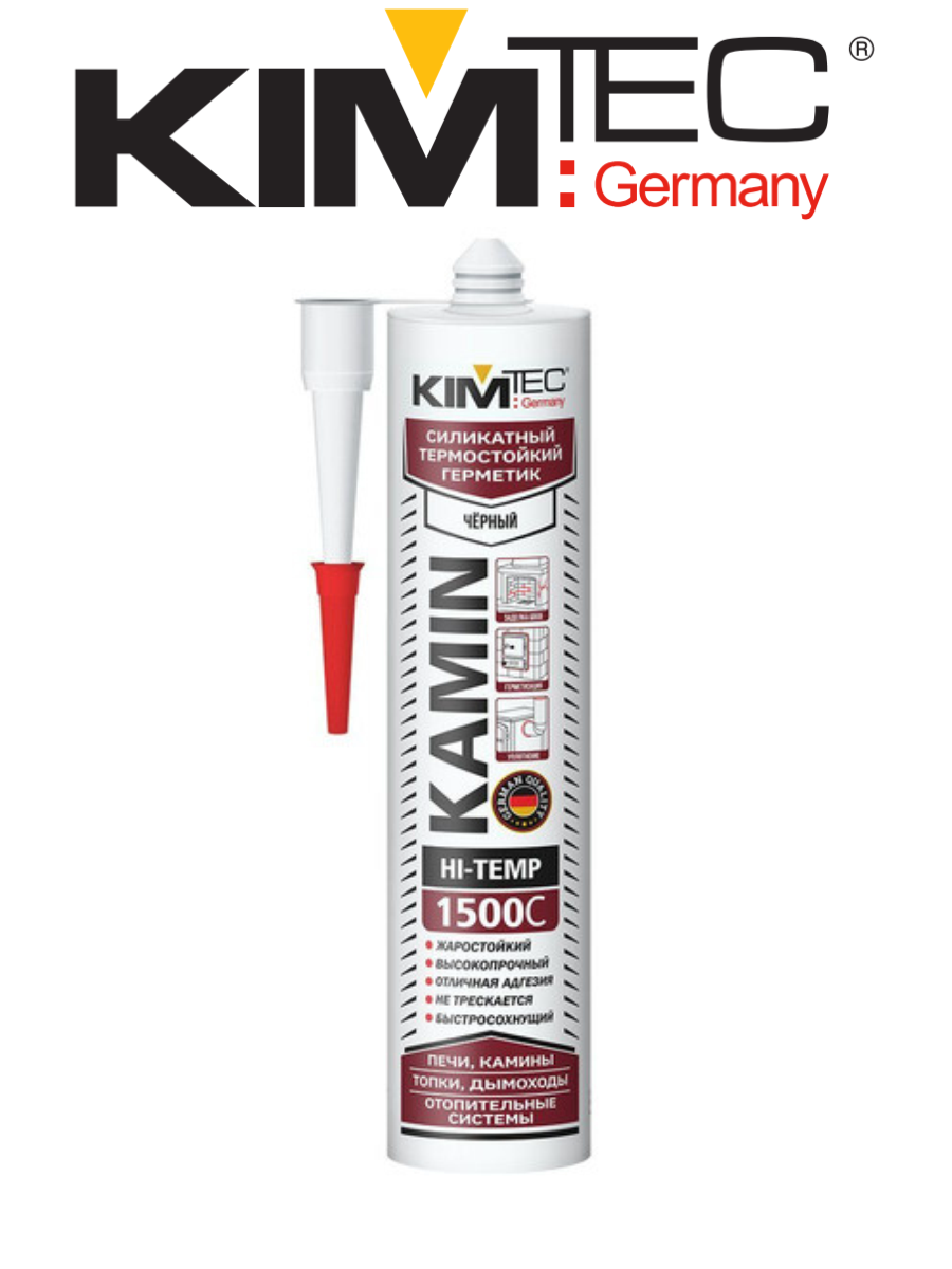Герметик Kim Tec Kamin 1500 С, черный, 280 мл.