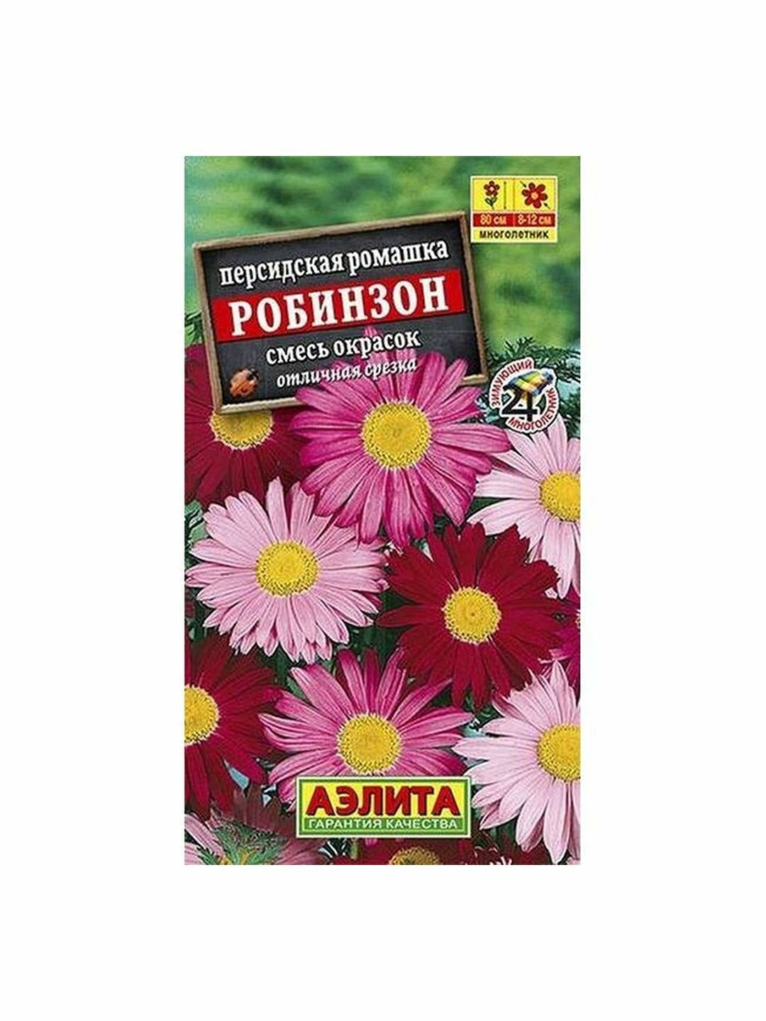 Семена Ромашка Робинзон, смесь персидская, многолетние, Аэлита, 1 пачка - 0.2г семян