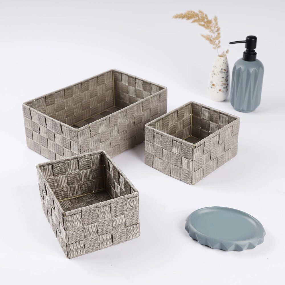 Набор плетеных корзин Elemento для хранения, искусственный ротанг, 3 шт