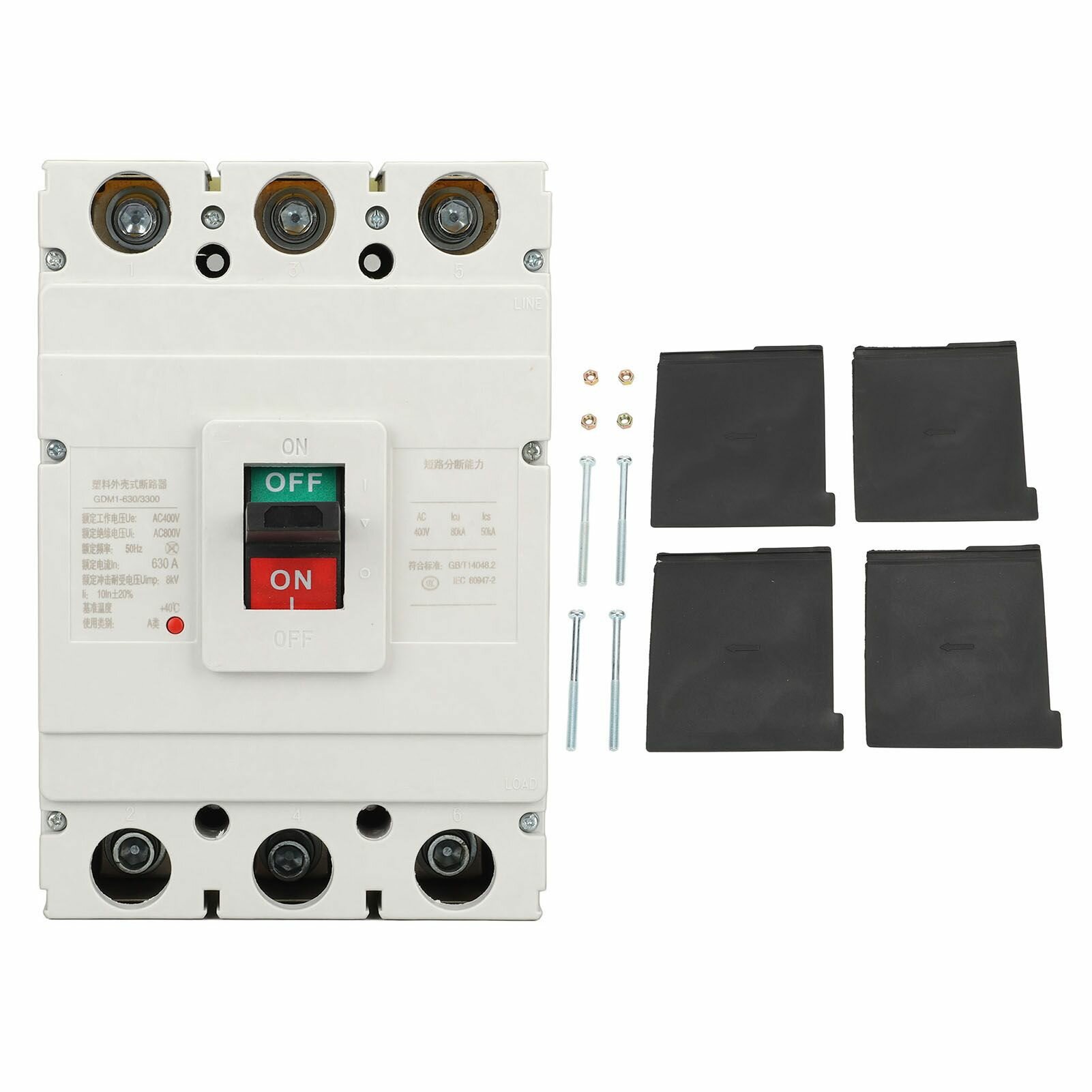 Трехполюсный автоматический выключатель 400В 630А с защитой от перегрузки