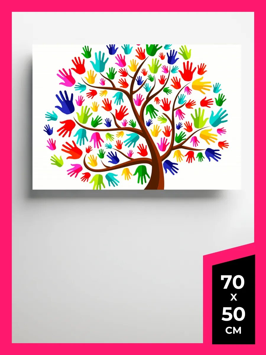 Плакат Семейное древо постер 16 A5070, матовая фотобумага премиум качества