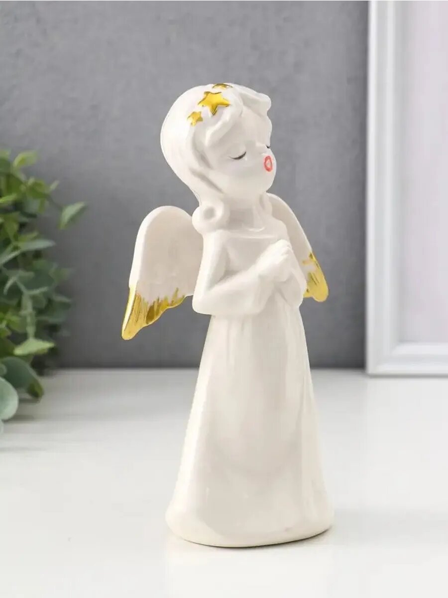 Керамический ангел-певец для декора и подарка