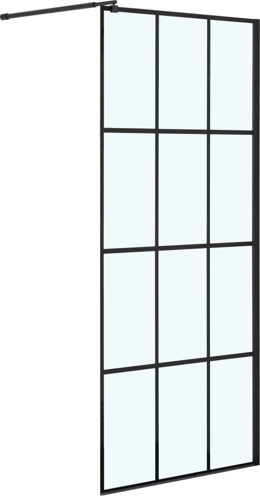 Душевая перегородка Niagara Nova NG-685-11 BLACK 110x195 профиль черный, стекло прозрачное