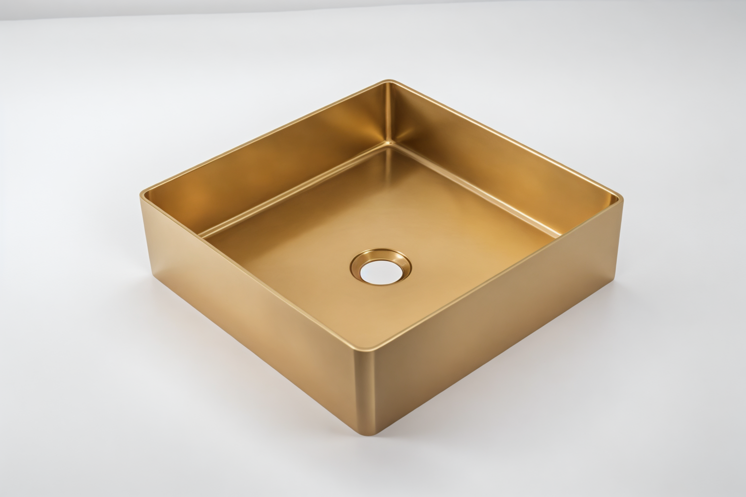 Раковина с донным клапаном Gappo GX201-3 нержавеющая сталь, 36×36×10 см, золотой сатин