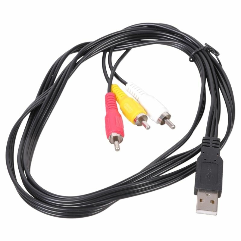 Кабель USB к 3RCA 150 см для телевизоров, плееров и смартфонов, Мужская головка USB