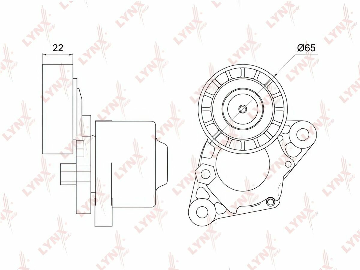 Натяжитель приводного ремня, для Хендай Акцент 3, 4, КИА Сид, Рио 2, 3 арт PT3251 LYNXAUTO
