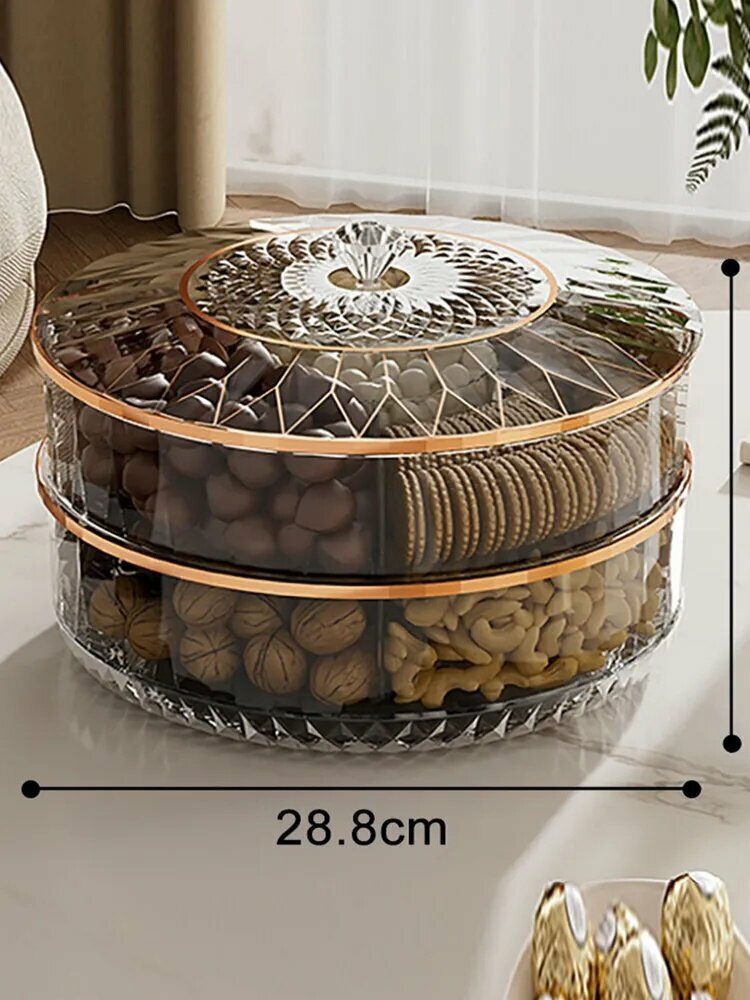 Менажница "IKEA", двухъярусная, пластик, диаметр 28см, серая