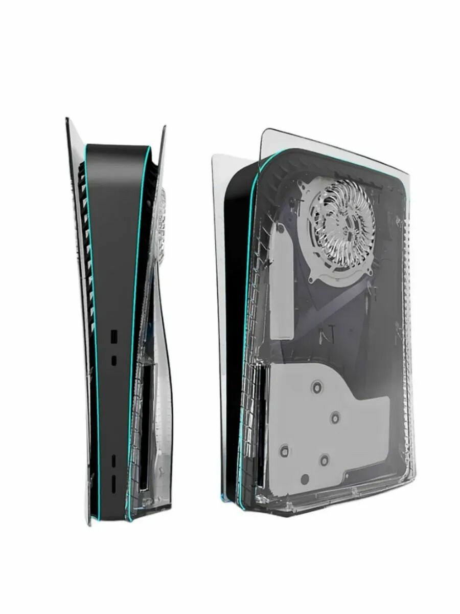 Защитные сменные боковые панели корпуса для Sony Playstation 5 PS5 Прозрачные Disk с дисководом