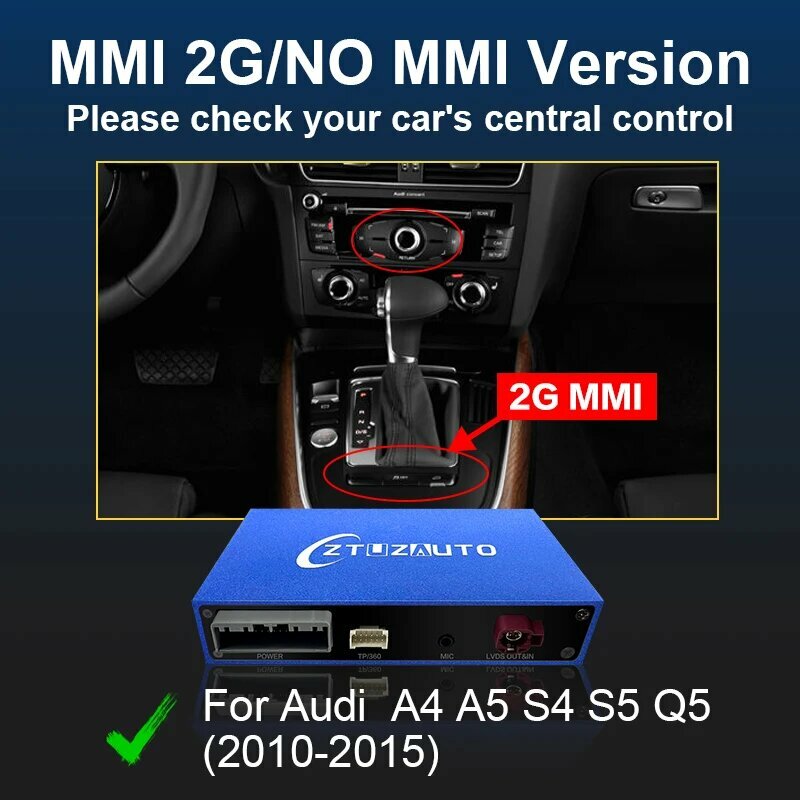 Беспроводной интерфейс CarPlay Android Auto для Audi A3 A4 A5 A6 A7 A8 Q2 Q3 Q5 Q7, с поддержкой Mirror Link, AirPlay, CarPlay и камеры. For A4 A5 Q5 NO MMI