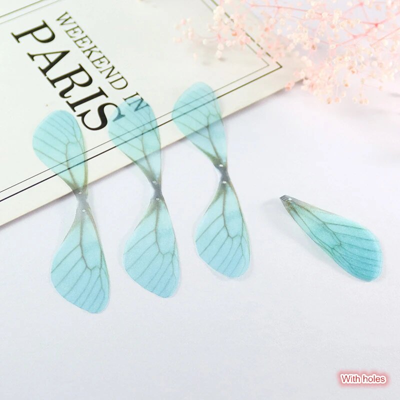 Шифоновые крылья стрекозы для рукоделия 8.5CM Blue, 50Pcs