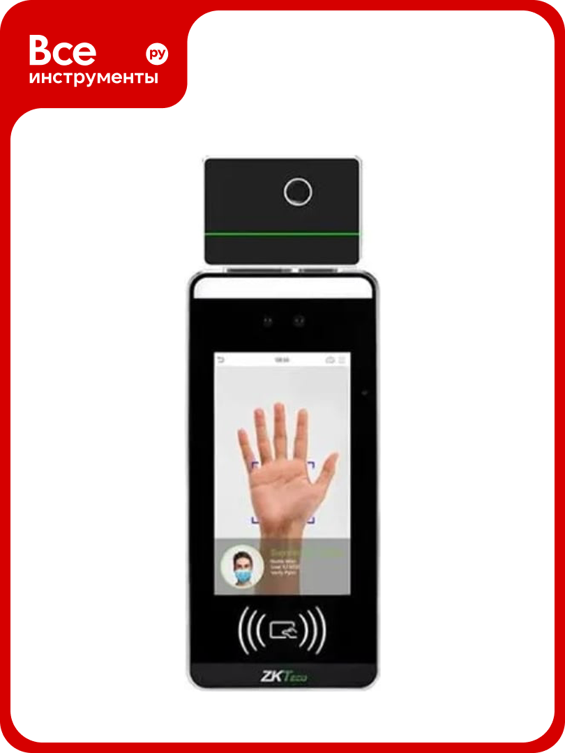 Терминал с измерением температуры ZKTEco SpeedFace‑V5L‑RFID, биометрический, идентификация лица, ладони и карты