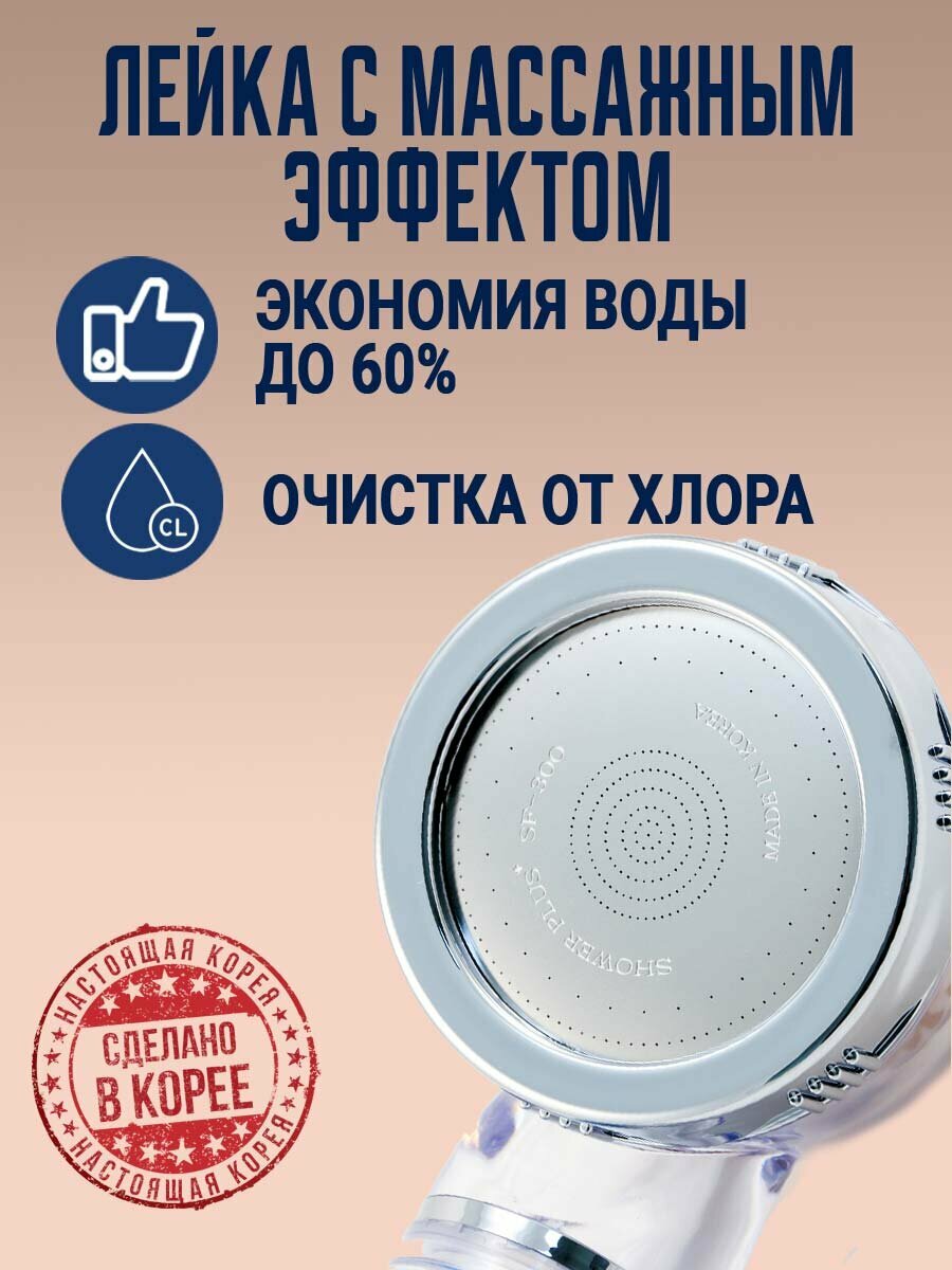 Душевая лейка прозрачная SkinCare AquaDuo SF-300 CL Shower Crystal Stream "Кристальный ручей". Корея