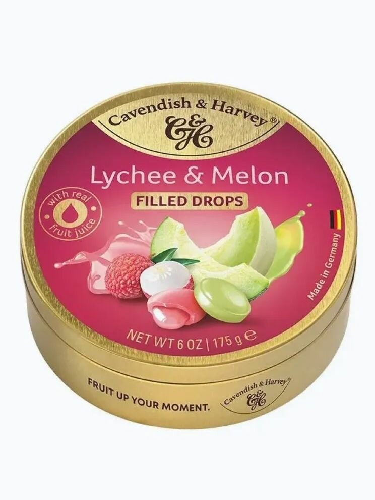 Леденцы Cavendish & Harvey lychee & melon личи и дыня 175 г (из Финляндии)