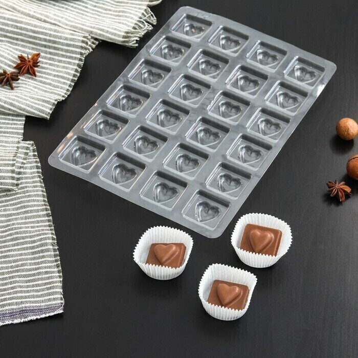 !09 Комплект из 2-х штук - Форма для шоколада и конфет «Любовь», 27×18 см, 24 ячейки