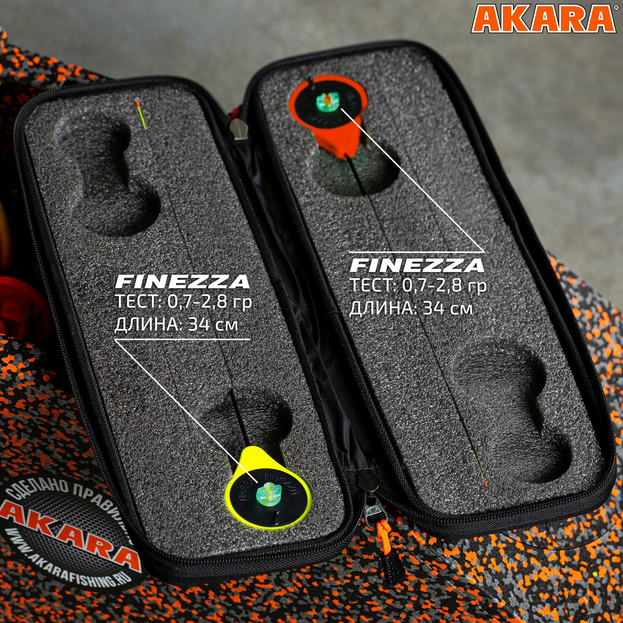 Набор зимний кейс Akara Finezza две удочки в комплекте (SPS-R SPS-Y)