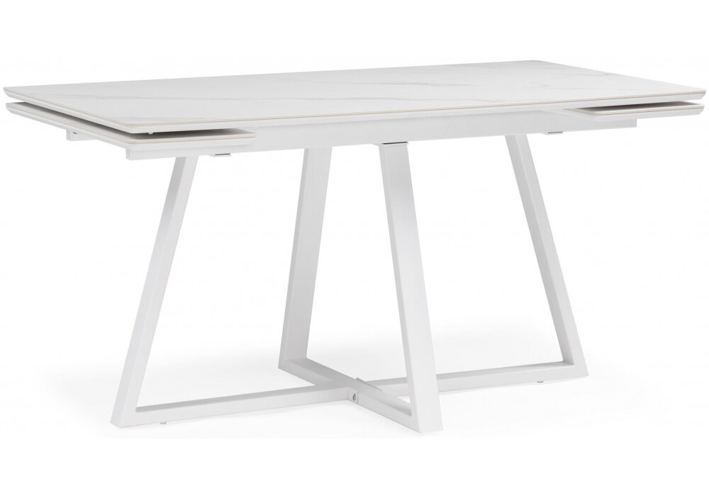 Керамический стол Памелла woodville белый, керамика и металл, прямоугольная столешница