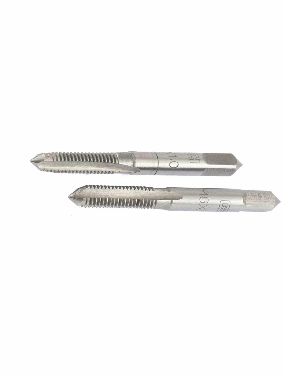 Метчик ручной М6 х 1 мм, комплект из 2 шт Сибртех 76617