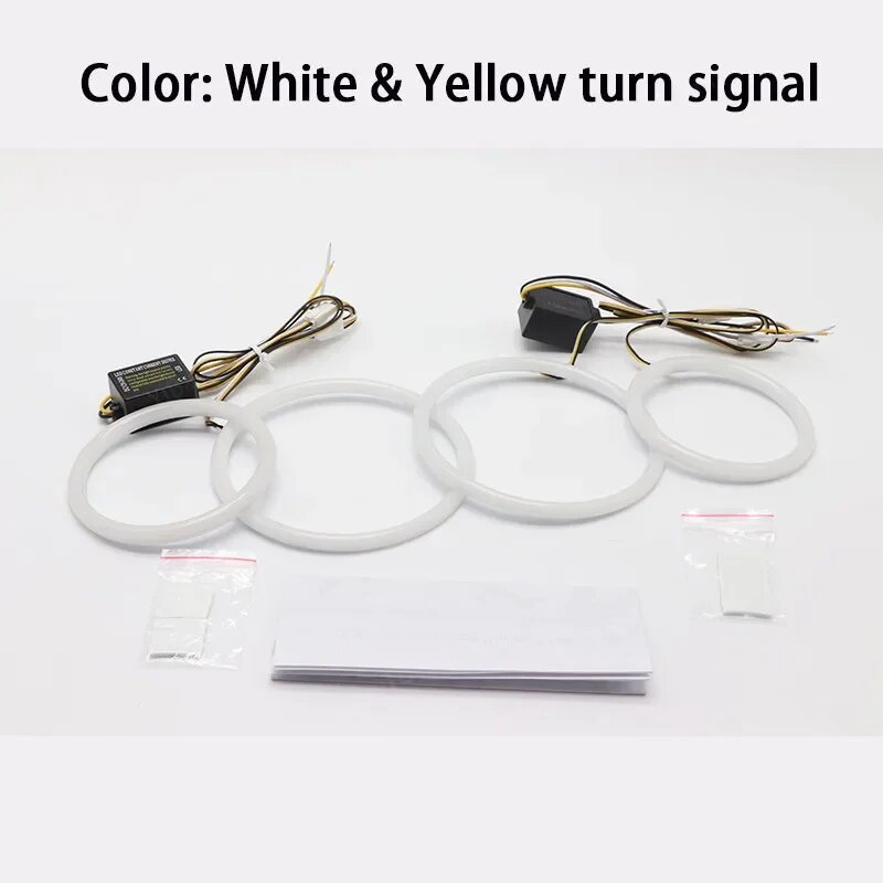 SMD хлопок переключатель света светодиодный ангельский глаз кольцо DRL комплект для Volkswagen VW Golf Mk4 1998-2004 аксессуары white and yellow