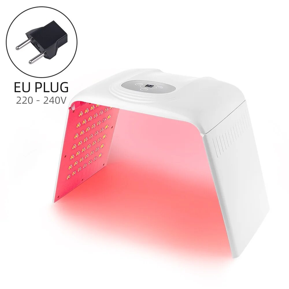 Складной фотонный аппарат 7 цветов, устройство для домашнего использования в салоне, фотографический аппарат для тела, фотографический аппарат для лица, косметическое устройство для ухода за кожей, EU PLUG (220-240V)
