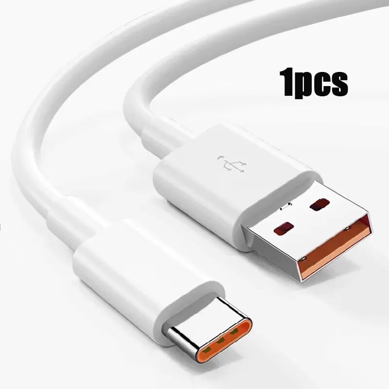 Кабель USB-C 1 м, белый, 10A, 1 шт