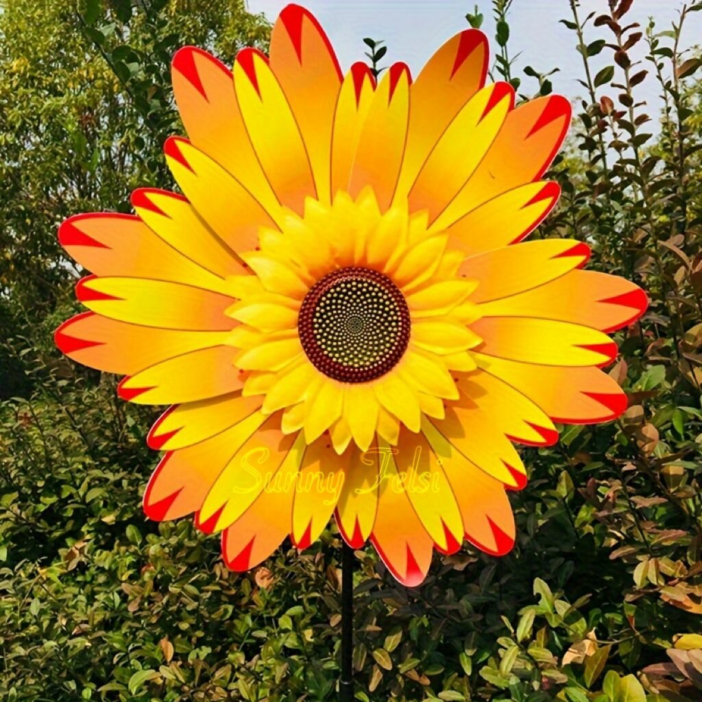 Красочная ветряная мельница подсолнечника, sunny felsi.