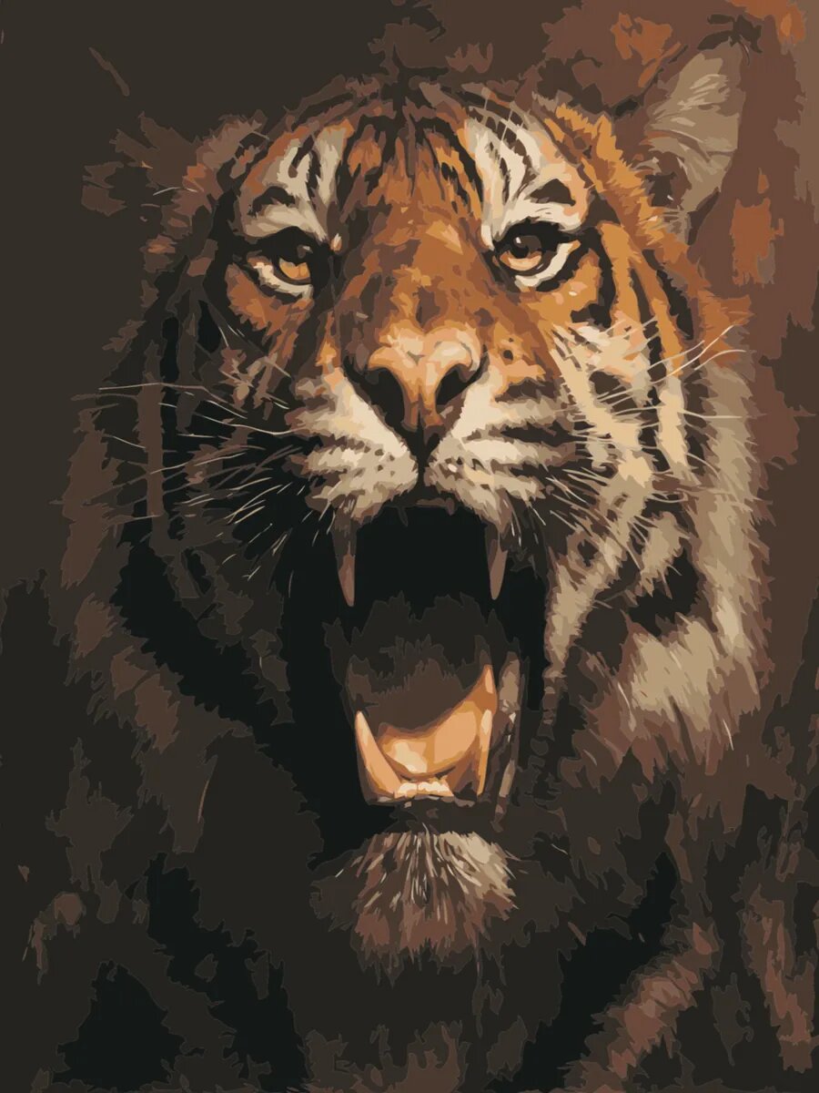 Картина по номерам 30x40 см тигр