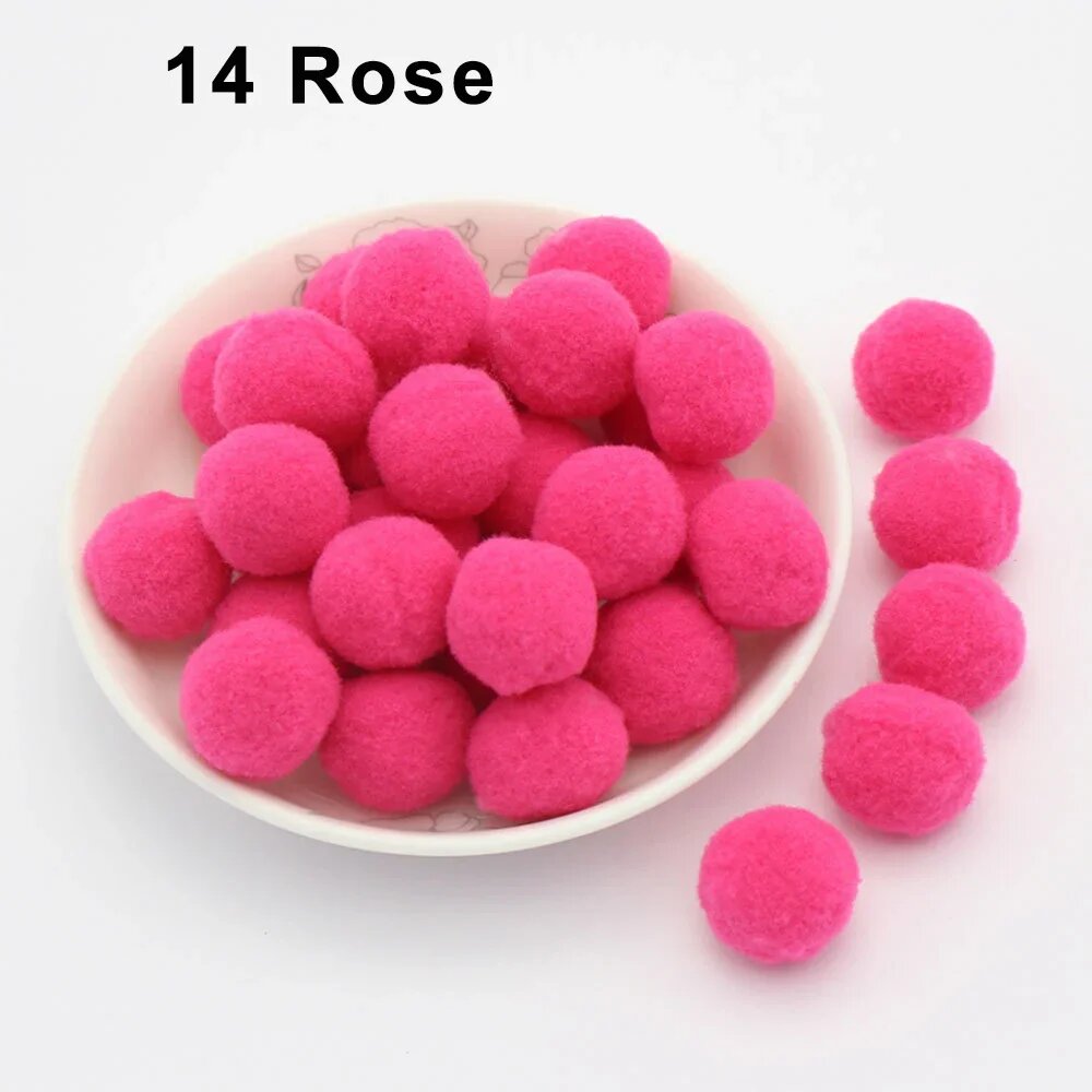 Розовые помпоны 20 мм, 80 шт, Цвет 14 rose