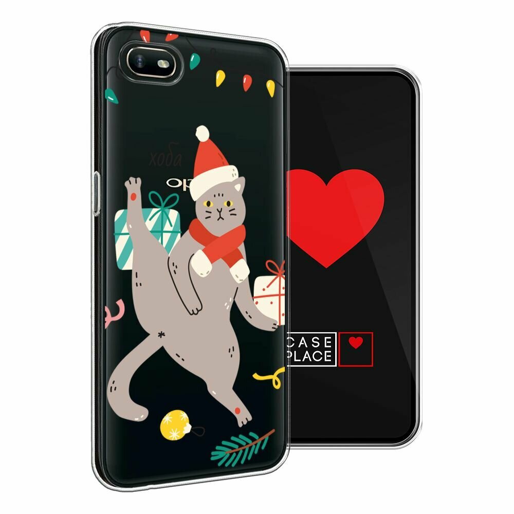 Чехол на Oppo A1k / Оппо А1к с принтом Новогоднее хоба, прозрачный — фото 1