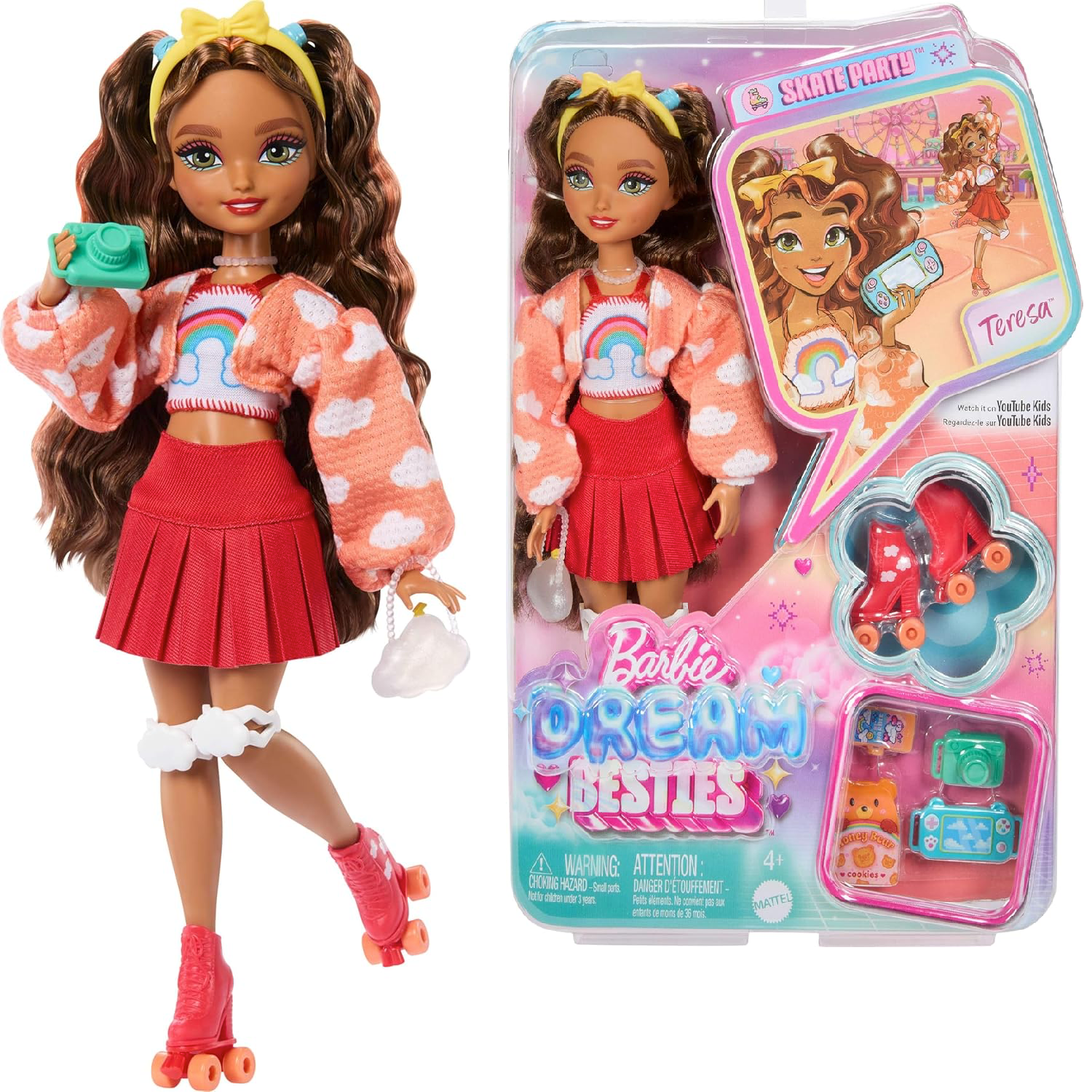 Кукла Барби Тереза на роликах - Barbie Dream Besties Teresa Roller with Brown Hair JFX98