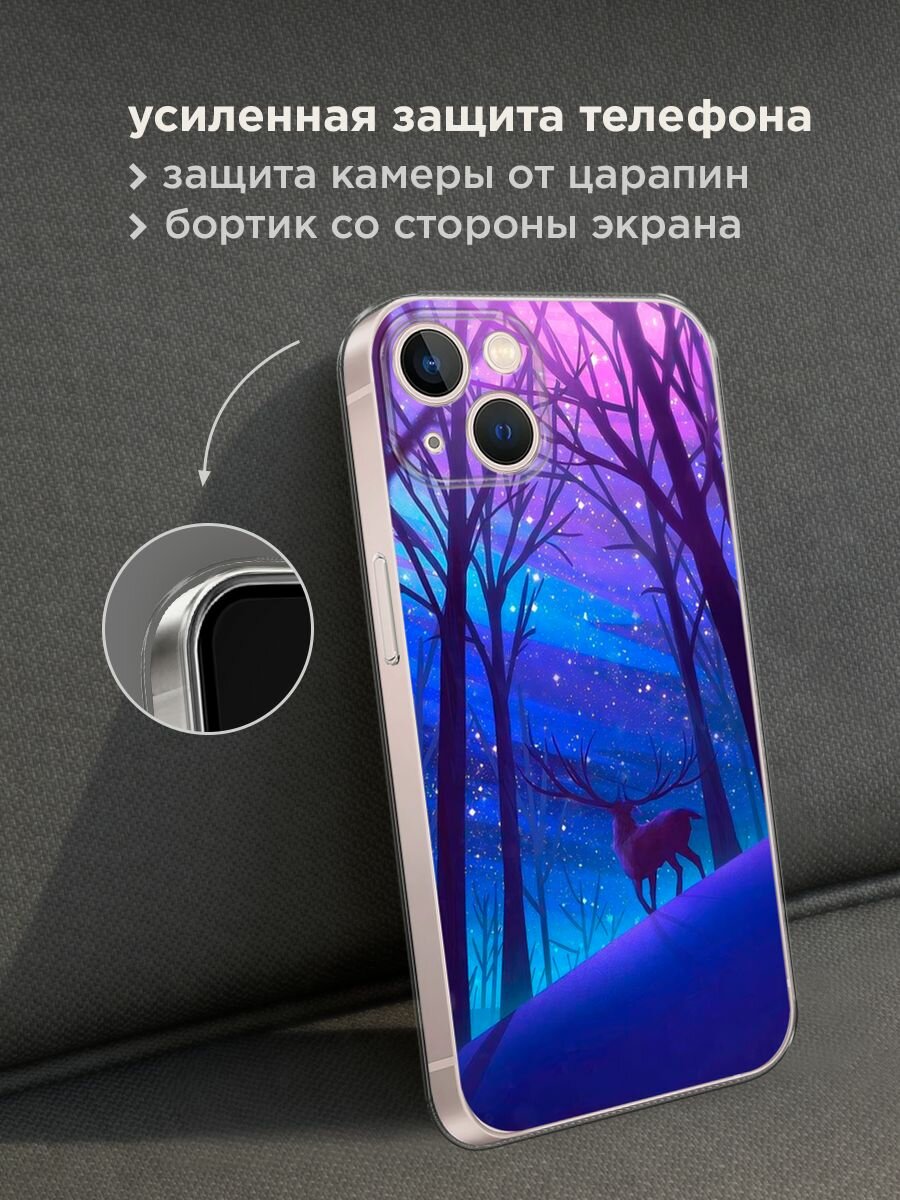 Чехол на Apple iPhone 13 / Айфон 13 с принтом "Северный олень" — фото 1