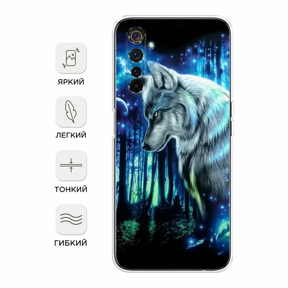 Чехол на Realme 6 Pro / Реалми 6 Про с принтом "Сказочный волк" — фото 1