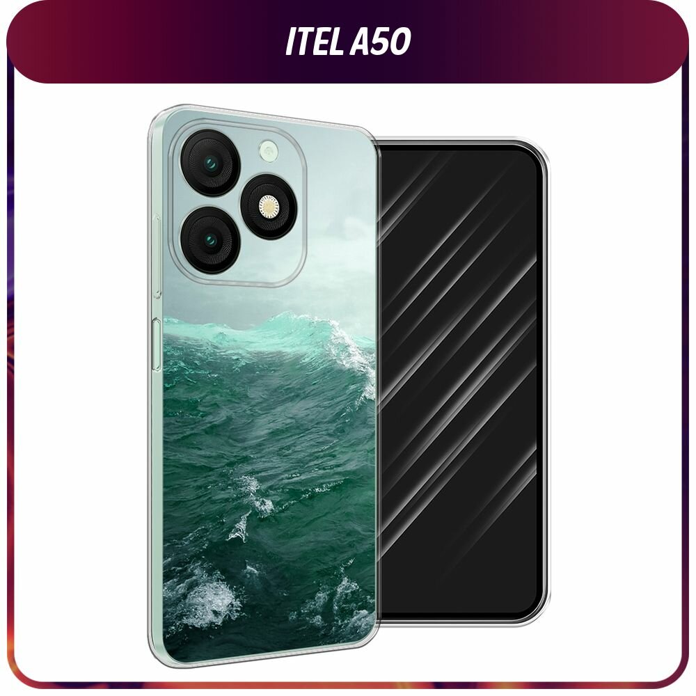 Силиконовый чехол на Itel A50 / Ител А50 с принтом "Волны 12"