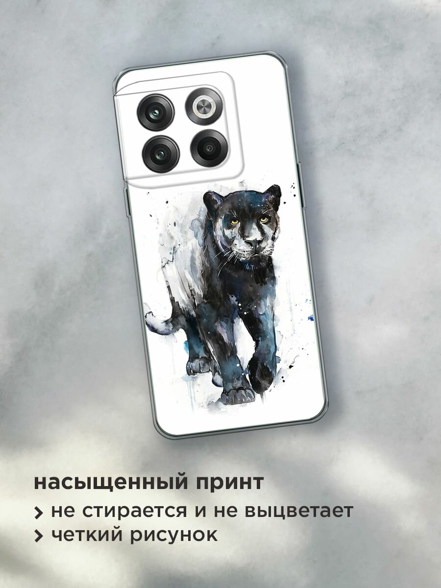Чехол на OnePlus 10T / Ван плюс 10T с принтом "Пантера арт 3" — фото 1
